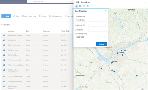 Edit locations of a SharePoint list or document library—ArcGIS for ...